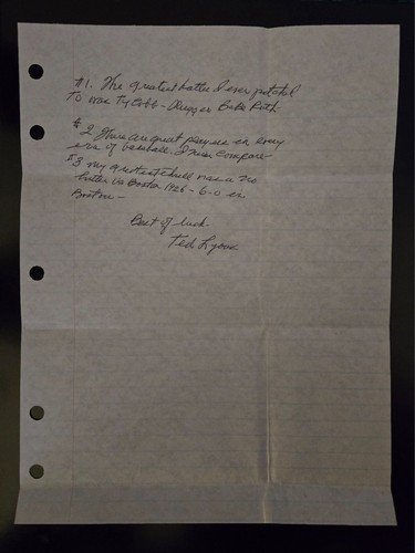 Unique autographed signed Ted Lyons Q&A Letter HOF White Sox | eBay