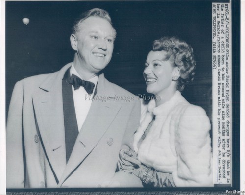 1951 Hollywood David Brian Adrian Booth Formal Wear Wirephoto 7X9 Press ...