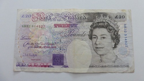 Kentfield £20 Twenty Pound AB32 514327 Elizabeth II Michael Faraday ...