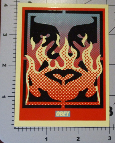 SHEPARD FAIREY Obey Giant STICKER decal Icon Flames print 137 J | eBay