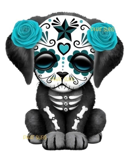 Sublimation Print Sugar Skull Pup Ready to Press Heat Transfer | eBay