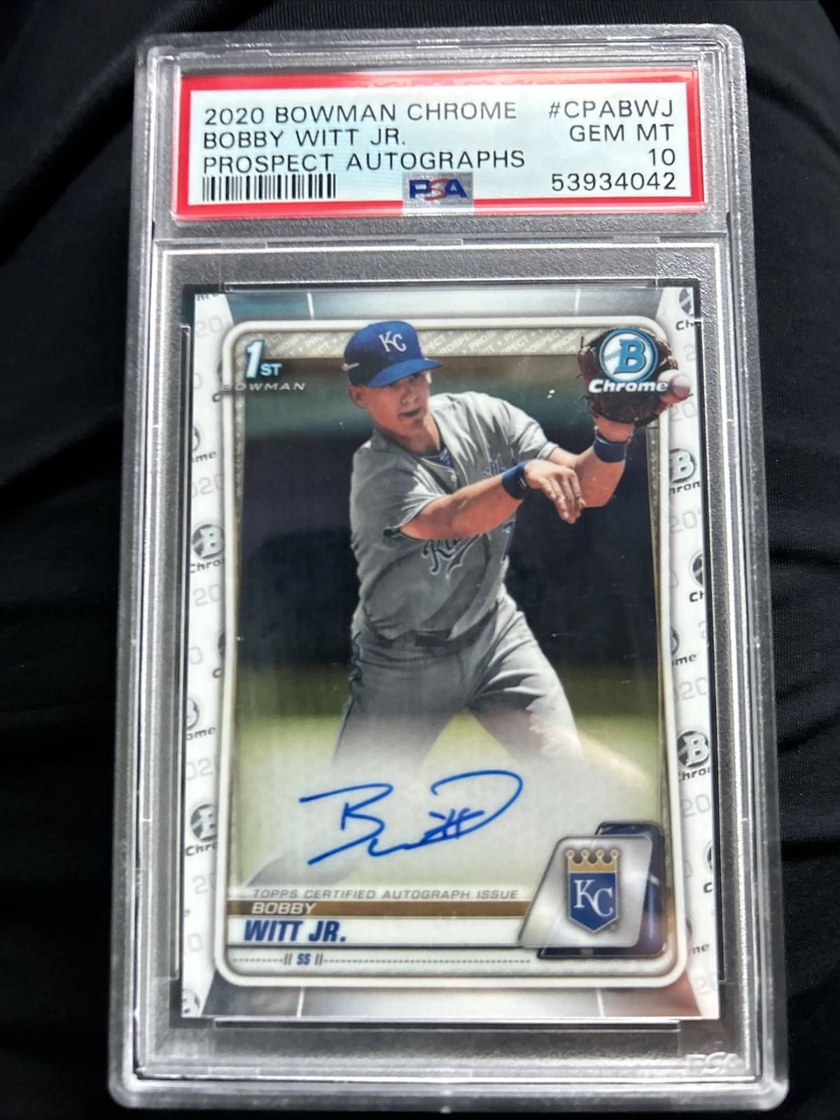 Bobby Witt Jr. 2020 Bowman #CPA-BWJ Chrome Prospect Auto (1st) Price ...