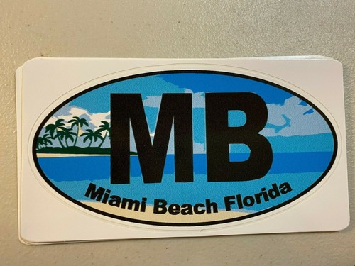 MIAMI BEACH FLORIDA MB DECAL STICKER SURF | eBay