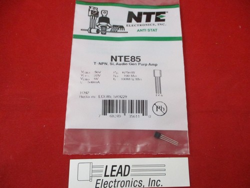 QTY 5 NTE NPN Silicon Transistor for General Purpose Amplifier NTE85 FREE SHIP | eBay