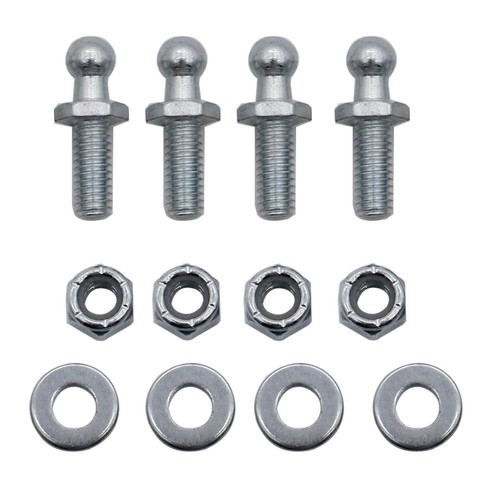 4 Pair 10mm Ball Studs With Hardware Lock Nuts Washer 5/16-18 Thread x ...