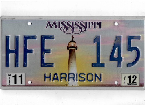 MISSISSIPPI passenger 2012 license plate "HFE 145" ***HARRISON*** | eBay