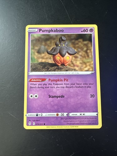 Pokémon Card Pumpkaboo 076/203 NM NEAR MINT SEE DESCRIPTION | eBay