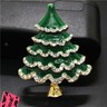 Large Light Green Enamel and Crystal Christmas Tree Brooch Pin - XP132 ...