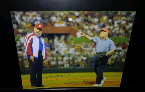 FIDEL CASTRO JIMMY CARTER REPRINT 8X10 PHOTO SIGNED AUTOGRAPHED CUBA ...