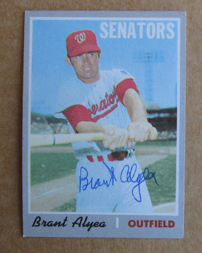 1970 TOPPS BASEBALL BRANT ALYEA #303 AUTOGRAPHED SIGNED CARD WASHINGTON ...
