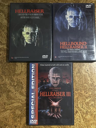 Lot of 3 DVD Horror Hellraiser Pinhead 1, 2, 3 Clive Barker Special ...