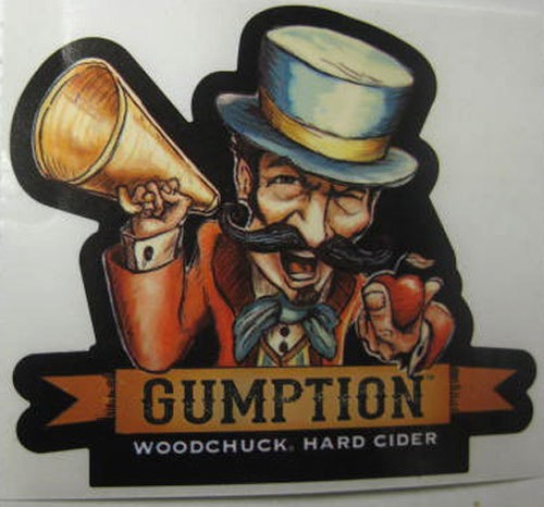 GUMPTION WOODCHUCK HARD CIDER STICKER, Label with PT BARNUM, Middlebury ...