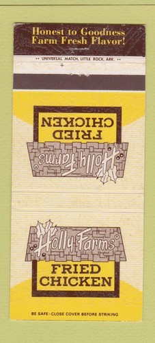 Matchbook Cover - Holly Farms Fried Chicken WORN BACK 30 Strike | eBay