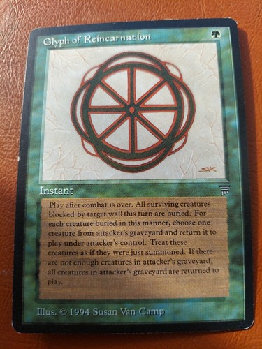 Glyph of Reincarnation Legends LP English Green MTG Magic the Gathering ...