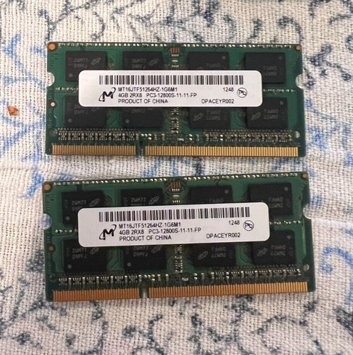 Micron 8GB 2X4GB DDR3 1RX8 1600MHz PC3L-12800S 204pin SODIMM L RAM from ...