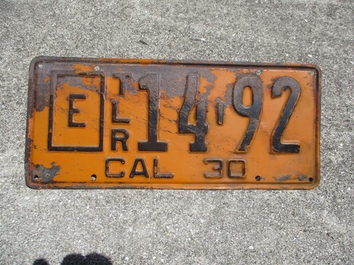 California 1930 E TLR license plate # 14 - 92 | eBay