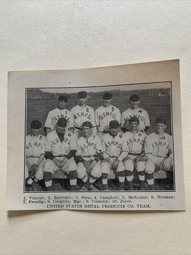 United States Metal Products Co. Company 1913 Baseball Team Picture | eBay