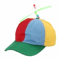 ADULT PROPELLER BEANIE HAT CLOWN COSTUME BASEBALL COPTER HELICOPTER ...