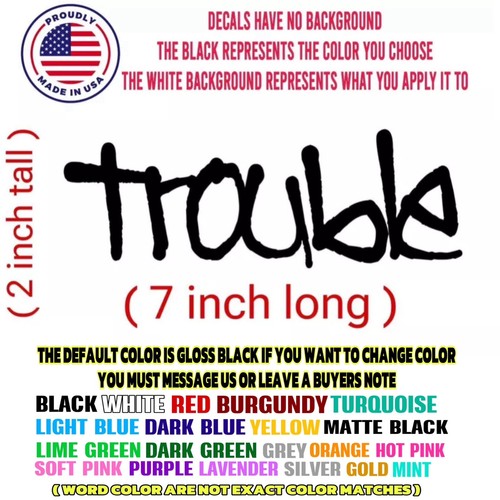 Car window decal truck outdoor sticker Hellion Rowdy Trouble 😈 | eBay