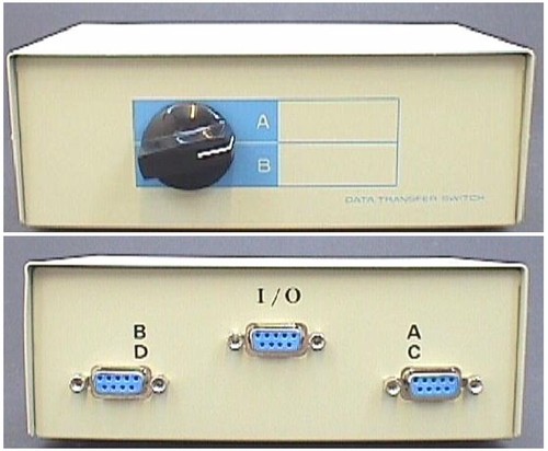 Serial 9D Data Switch Box, 1 to 2 or 2 to 1, DB9 9-way D-type Female ...