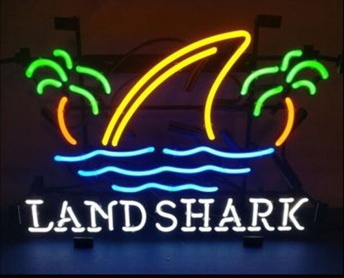 20"x16" Landshark Lager Beer Shark Fin Neon Sign Lamp Light Visual Pub ...