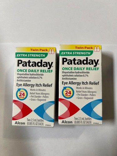 Pataday Extra Strength Once Daily Relief TWIN PACK 2.5mL *Lot of 2* 08 ...