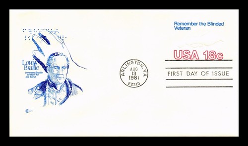 DR JIM STAMPS US COVER BLINDED VETERANS 18C EMBOSSED ENVELOPE FDC COVER ...