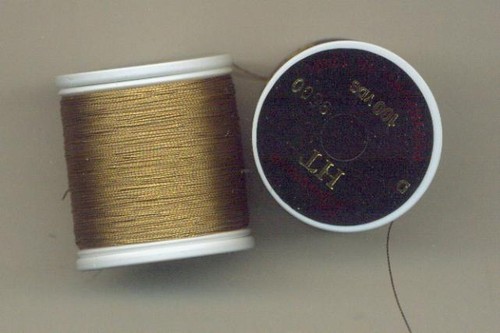2 SPOOLS GUDEBROD OBSOLETE FISHING ROD WINDING THREAD MATTE GOLD "D ...