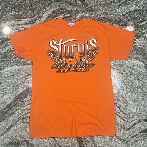 Sturgis T-Shirt 2013 Motorcycle Rally South Dakota Mens Medium Orange ...