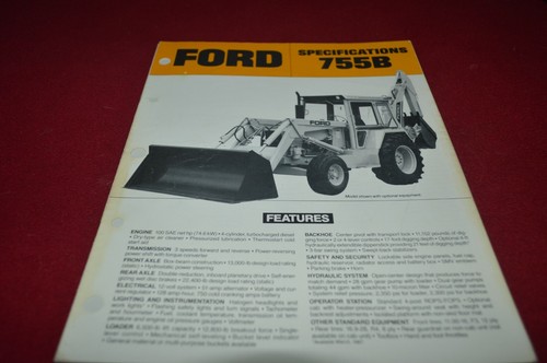 Ford Tractor 755B Backhoe Loader Dealer's Brochure AMIL15 | eBay