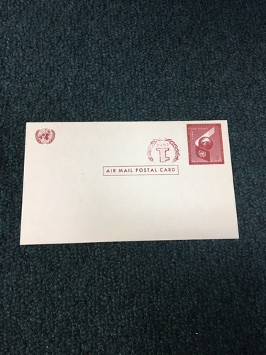 UX1 FIRST UNITED NATIONS POST CARD WITH INVERTED SURCHARGE At The Top ...