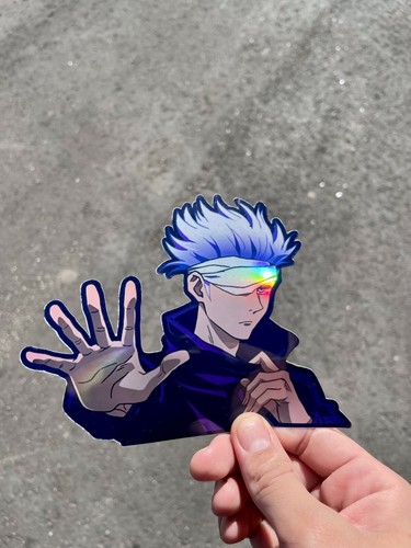 Gojo Car Peeker Sticker Holographic| Anime Car Peeker Stickers Decals ...