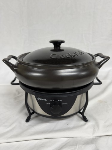 Crock Pot Versaware Rival Slow Cooker Stoneware SC7500 Black Crock Silver Base | eBay