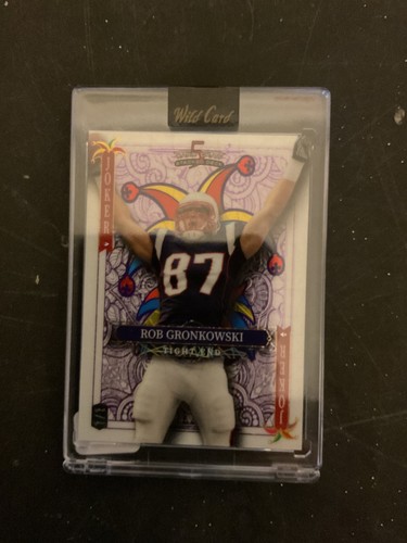 Rob Gronkowski 2024 Wild Card 5 Card Draw 1/1 Joker Purple Cracked Ice ...