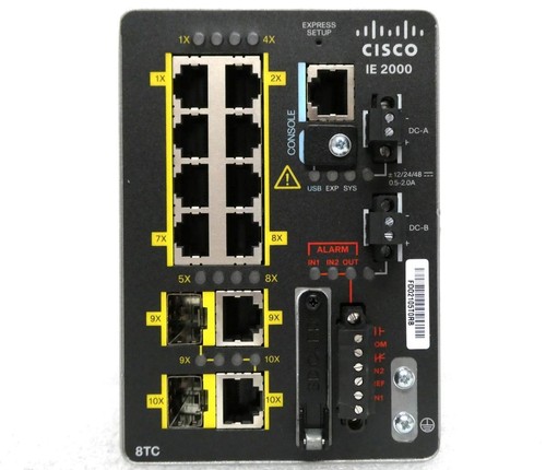 Cisco IE-2000-8TC-B V01 8-Port Industrial Ethernet Switch New Out of ...