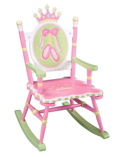 New Guidecraft Girl's Swan Lake Ballerina Pink Crown Rocker Wood ...