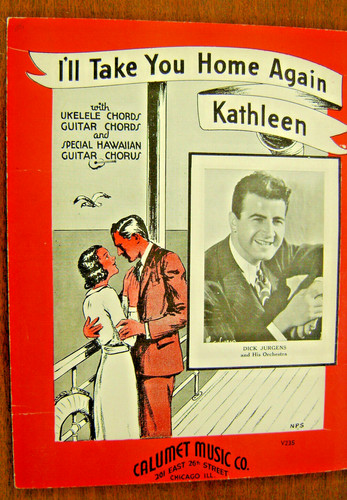 Vintage Sheet Music 1935-I'll Take You Home Again Kathleen-Ukulele ...