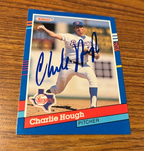 1991 Donruss Charlie Hough Texas Rangers Autographed Baseball Card #146 ...