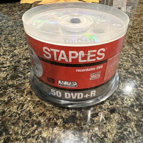 Staples DVD R Recordable Discs 8x Speed 120 Mins 4.7 GB 50 Disc Spindle ...