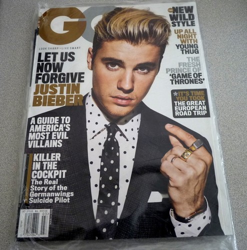 NEW SEALED UNREAD Classic GQ Magazine Justin Beiber March 2016 Game of ...