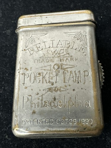 Antique Pre-Flint RELIABLE Cap Mechanism Pocket Lamp Pocket Lighter ...