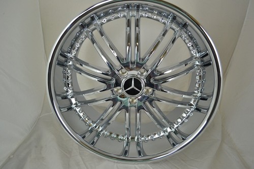 22-inch Mercedes S500 S550 S560 Premium CHROME Wheels GTX-23 5x112 Lugs ...