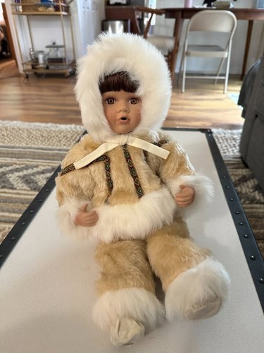 Vintage Collectable Alaska Inuit Eskimo 15" Porcelain Doll | eBay