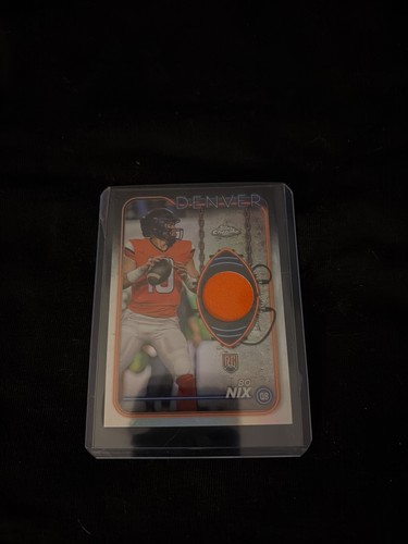 2024 Topps Chrome Bo Nix Rookie Relic #CRR-BN Player Worn Broncos SICK ...