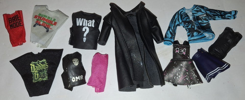 WWE Clothing Lot 10 Action Figure Shirts Pants Skirts Wrestling Mattel ...