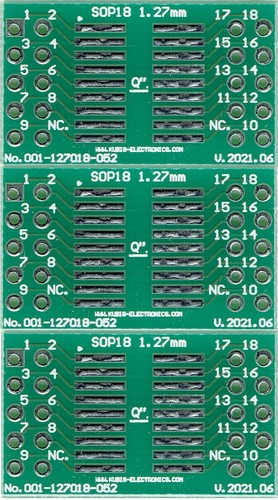 SO18,SOP18,SOIC18,SOM18,SOX18,PG-DSO-18 1.27mm(0.05") to 2xIDC2x5 - 3 ...