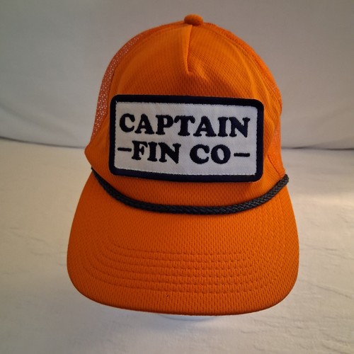 NWOT Captain Fin Co Big Patch Mesh Trucker Cap Men's Snapback Navy Rope ...