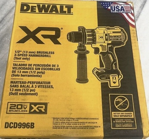 NEW DeWALT DCD996B 20V Brushless 3-Speed Cordless Hammer Drill Tool ...