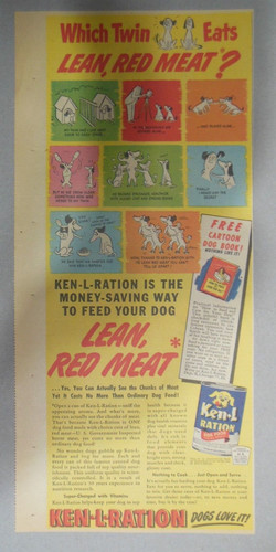 Ken-L-Ration Ad: Ken-L Ration "Out Of Doghouse" from 1950 Size~7.5 x 15 ...