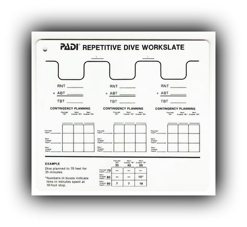 Vintage PADI Repetitive Dive Workslate *MINT* [Scuba Diving] | eBay